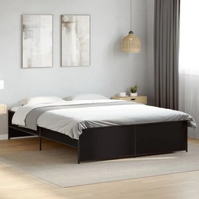 Rám postele černý 160 x 200 cm kompozitní dřevo a kov 3279877
