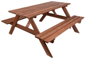 Rojaplast PIKNIK zahradní set dřevěný - 220cm - mořený