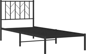 vidaXL Kovový rám postele s čelem 80 x 200 cm [374428] Barva: Černá