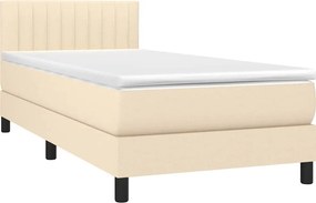 Box spring postel s matrací a LED krémová 80 x 200 cm textil 3133274