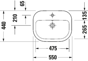 Duravit 24025500002 - Závěsné umyvadlo D-CODE 55x44 cm keramika/lesklá bílá