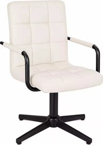 LuxuryForm DESIGN Otočná židle VERONA BLACK na černém kříži - bílá