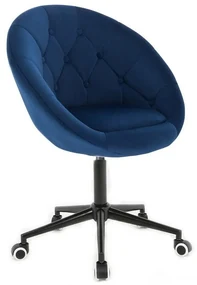 LuxuryForm DESIGN Křeslo VERA VELUR na černé podstavě s kolečky - modré