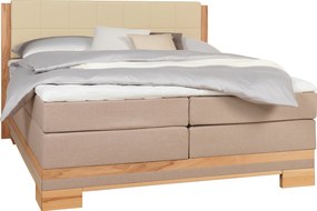 XXXLutz POSTEL BOXSPRING, 180/200 cm, barvy buku, béžová Linea Natura - Manželské postele - 001507002306