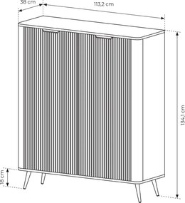 ALFASHOP LANTE béžová komoda 2D