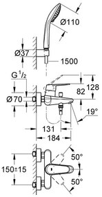 Grohe Eurodisc Cosmopolitan Baterie páková vanová 33395002