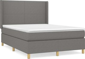 Box spring postel s matrací tmavě šedá 140x200 cm textil 3131834