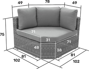 DEOKORK Ratanová variabilní sestava MALIBU  pro 8 osob (béžovo-hnědá)