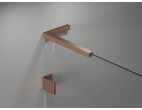 Mexen Lunar, L pětiúhelníkový sprchový kout naklápěcí doleva 100 x 90 cm, 8mm čiré sklo, profil měděná matná, 831L-100L-090P-65-00-L