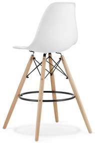 Set dvou jídelních židlí LAMAL - bílé (hnědé nohy) 2ks