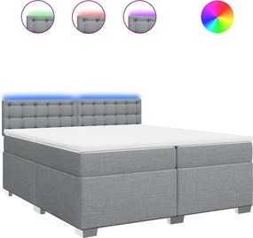 Box spring postel s matrací světle šedá 200 x 200 cm textil 3288309