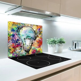 Skleněné deska do kuchyně žárovka 60x52 cm