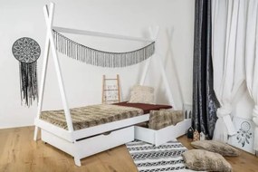 MAXIDO Dětská postel Teepee - dva šuplíky 180x80 Bílá
