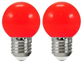 Polux | SADA 2x LED Žárovka PARTY E27/0,5W/36V červená 3000K | SA1659