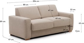 Béžová rozkládací pohovka 204 cm Anley – Kave Home