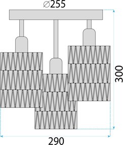 Toolight Toolight, stropní svítidlo 3xE27, APP1624-3C, hnědá-černá, OSW-04127