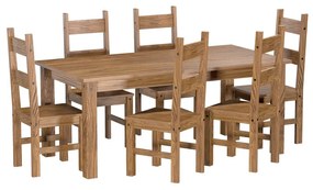 IDEA Jídelní stůl 178x92 + 6 židlí EL DORADO dub antik