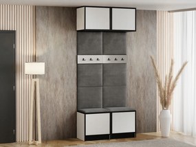Šatní skříň s nástavcem EDEN 19 bílý + šedý