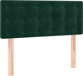 Box spring postel s matrací tmavě zelená 100x200 cm samet 3141530