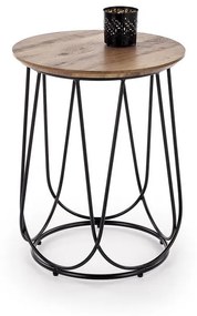 HALMAR - Odkládací konferenční stolek Nubira-S 40x51cm - deska ořech, černý kov