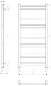 Sapho - Koupelnový radiátor METRO DOS 343W/230V 50x110 cm matná bílá
