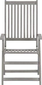 vidaXL Zahradní polohovací židle 3 ks šedé masivní akáciové dřevo [310618]