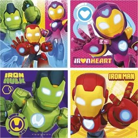 EDUCA Puzzle v kufříku Iron Man 4v1 / (6  9  12  16 dílků) / od 3 let