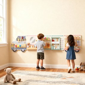 AIYAPLAY Montessori Busy Board senzorická hračka ve designu náklaďáku od 3 let