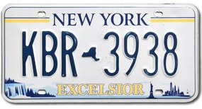 Americká SPZ New York Excelsior KBR 3938