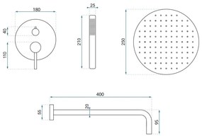 Rea Foss, podomítková sprchová souprava + instalační systém BOX, měděná matná, REA-P5649