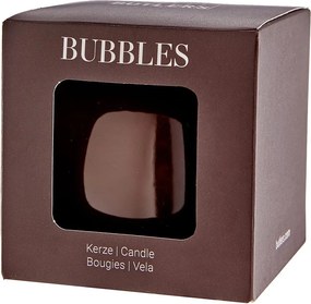BUBBLES Svíčka kulatá lesklá 8 cm - hnědá