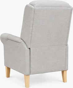 relaxační křeslo, odpočinkové, ušák, dřevo/textil, 101x95x75 cm, přírodní/šedá oblačná, Dekorino KR20260043