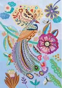 DJECO Třpytivé puzzle Jiskřivý pták / 50 dílků / 34 x 48 cm