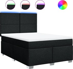 Box spring postel s matrací černá 140x200 cm textil 3292806