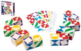 Domino match společenská hra dřevo v krabičce 15x15x3,5cm