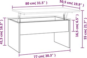 vidaXL Konferenční stolek 80x50,5x41,5 cm kompozitní dřevo [809642] Barva: bílá s vysokým leskem