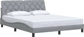 Rám postele bez matrace světle šedý 160 x 200 cm textil 3310608