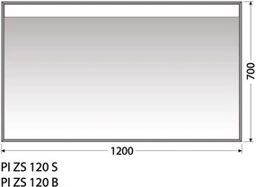 INTEDOOR Pineto zrcadlo v hliníkovém rámu s LED osvětlením PI ZS 120 S/B