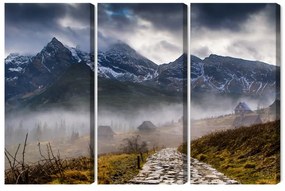 Vícedílný obraz Zamlžená Krajina S Halou Gąsienicowou V Tatrách Nedostatek Nedostatek Přírodní plátno 120x80