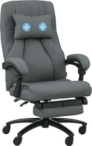 Vinsetto Masážní kancelářská židle, USB rozhraní, otočná kola, tmavě šedá