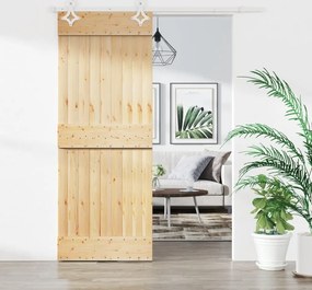 vidaXL Posuvné dveře s kováním 80 x 210 cm masivní borové dřevo [3203162]