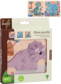 _Ostatní 1_ JOUECO DŘEVO Puzzle baby vkládací Dino na desce velké dílky 3 druhy 80157