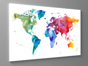 Liox Obraz mapa vodové barvy Rozměr: 100 x 65 cm