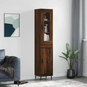 vidaXL Skříň highboard 34,5x34x180 cm kompozit [3199508] Barva: bílá s vysokým leskem