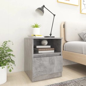 Noční stolek betonově šedý 40 x 40 x 50 cm dřevotříska - Default Title