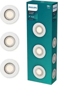 Philips Peridot bílá / Zápustné svítidlo / 3x GU10 / max. 7W / IP20