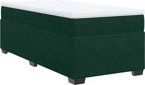 Box spring postel s matrací tmavě zelená 90x200 cm samet 3285260