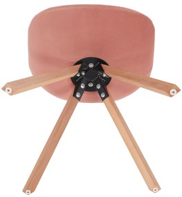 Židle, růžová Velvet látka / buk, SABRA