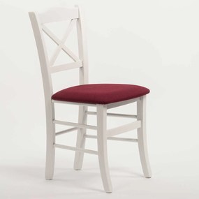 Stima Židle CLAYTON s čalouněným sedákem Odstín: Bílá, Látky: LUX bordo 15