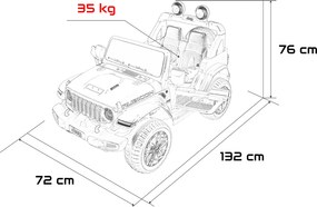 Ramiz Jeep Wrangler Rubicon LIFT elektrické autíčko pro děti oranžové